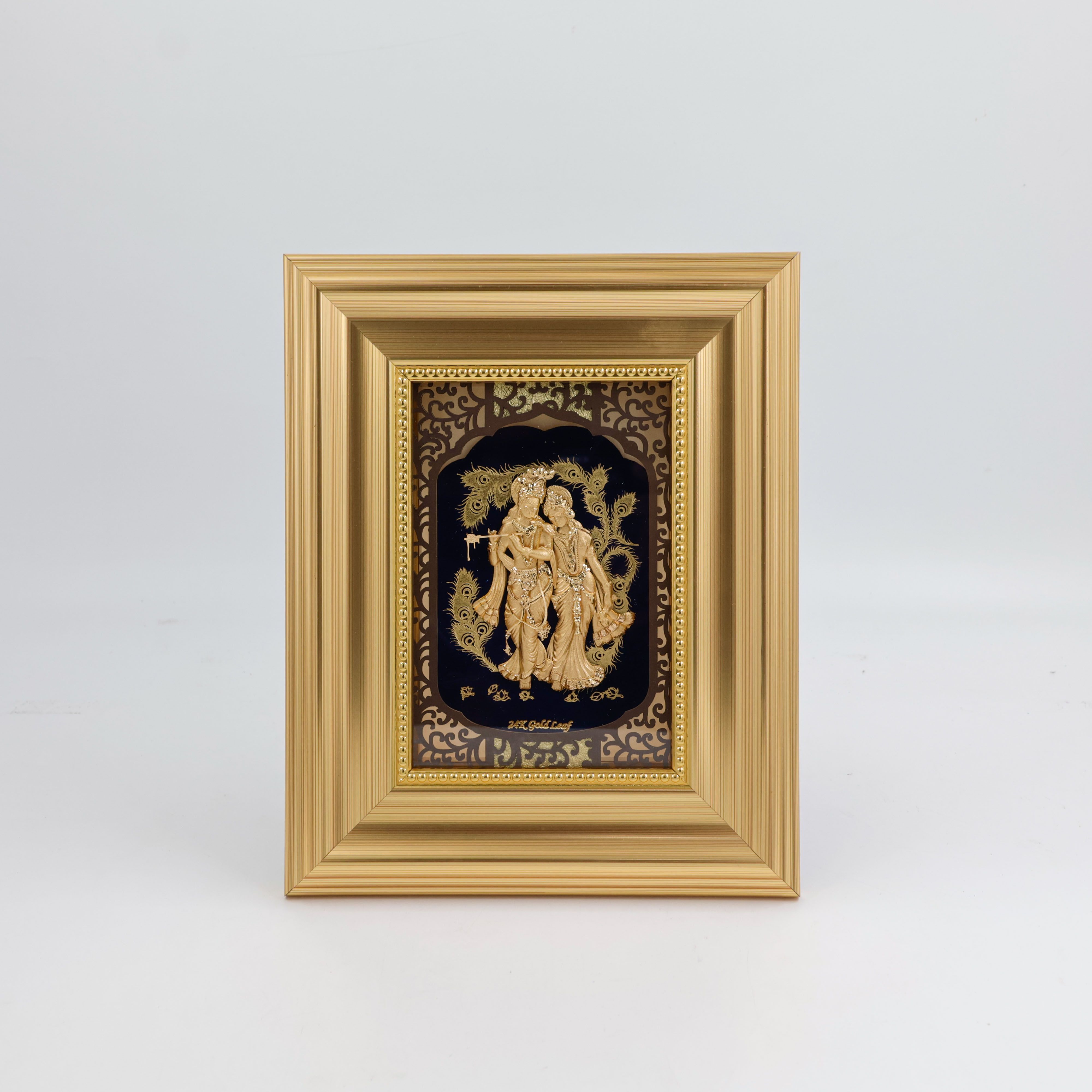 Order Gold Plated Lakshmi Devi Black Velvet Frame online in Hyderabad