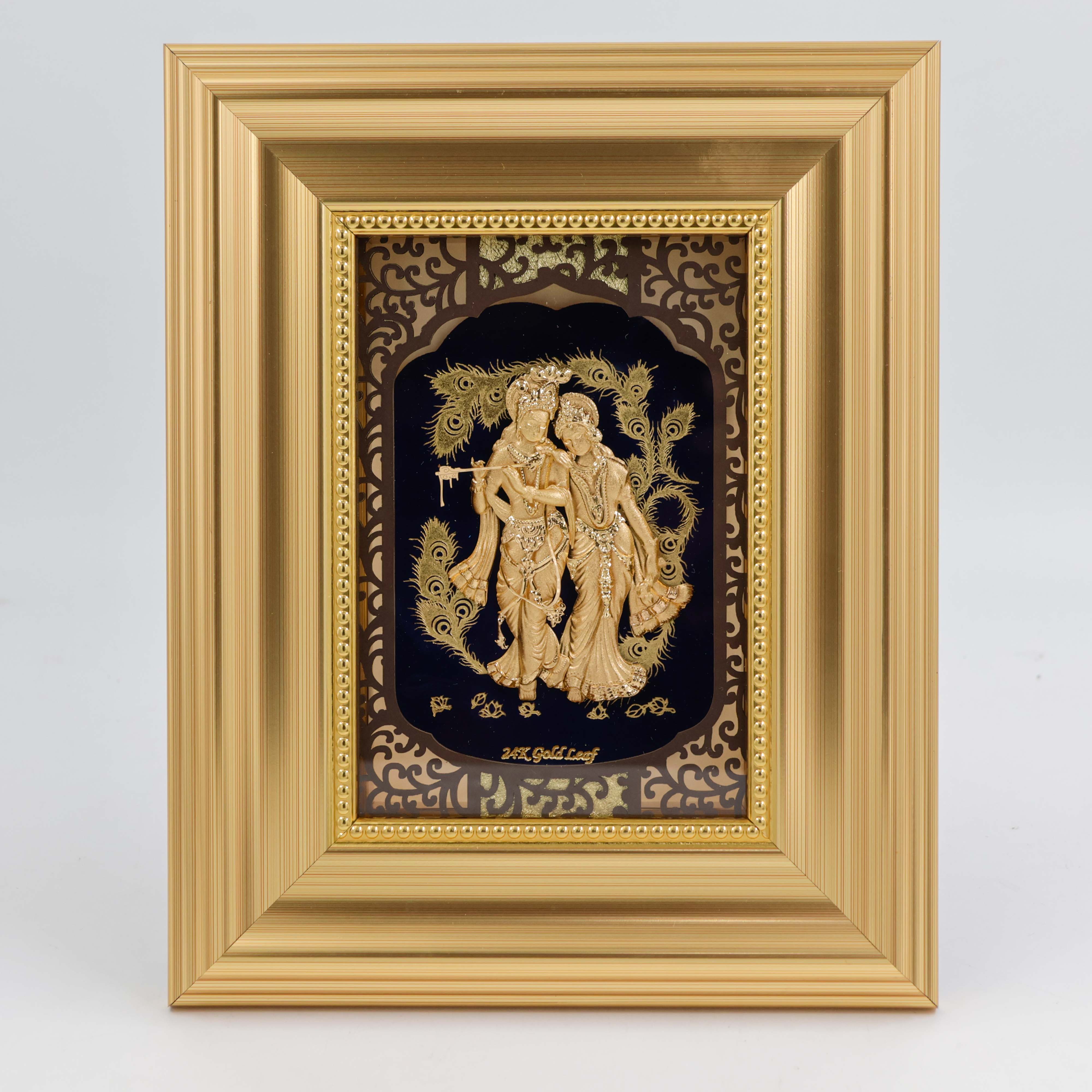 Order Gold Plated Lakshmi Devi Black Velvet Frame online in Hyderabad