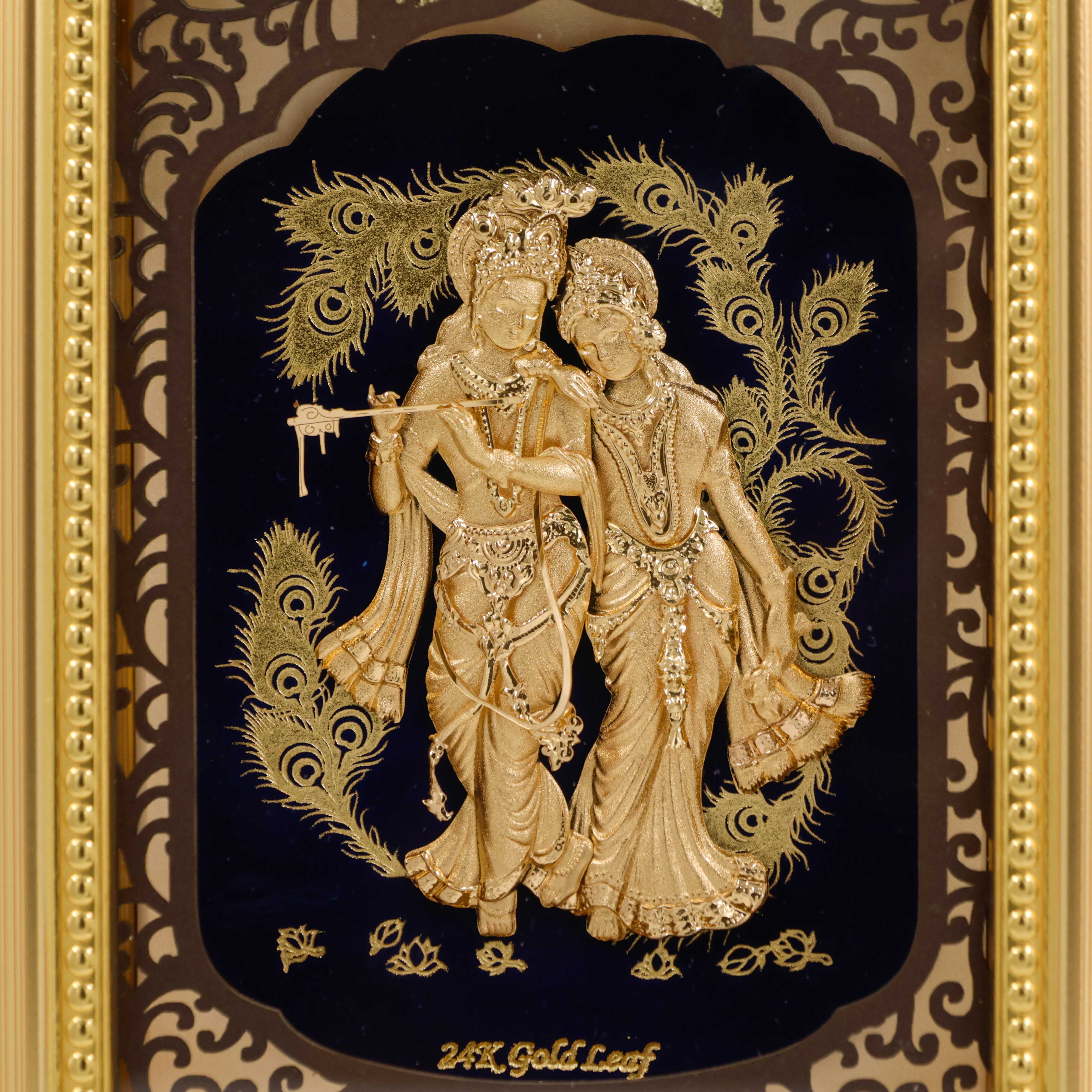 Order Gold Plated Lakshmi Devi Black Velvet Frame online in Hyderabad