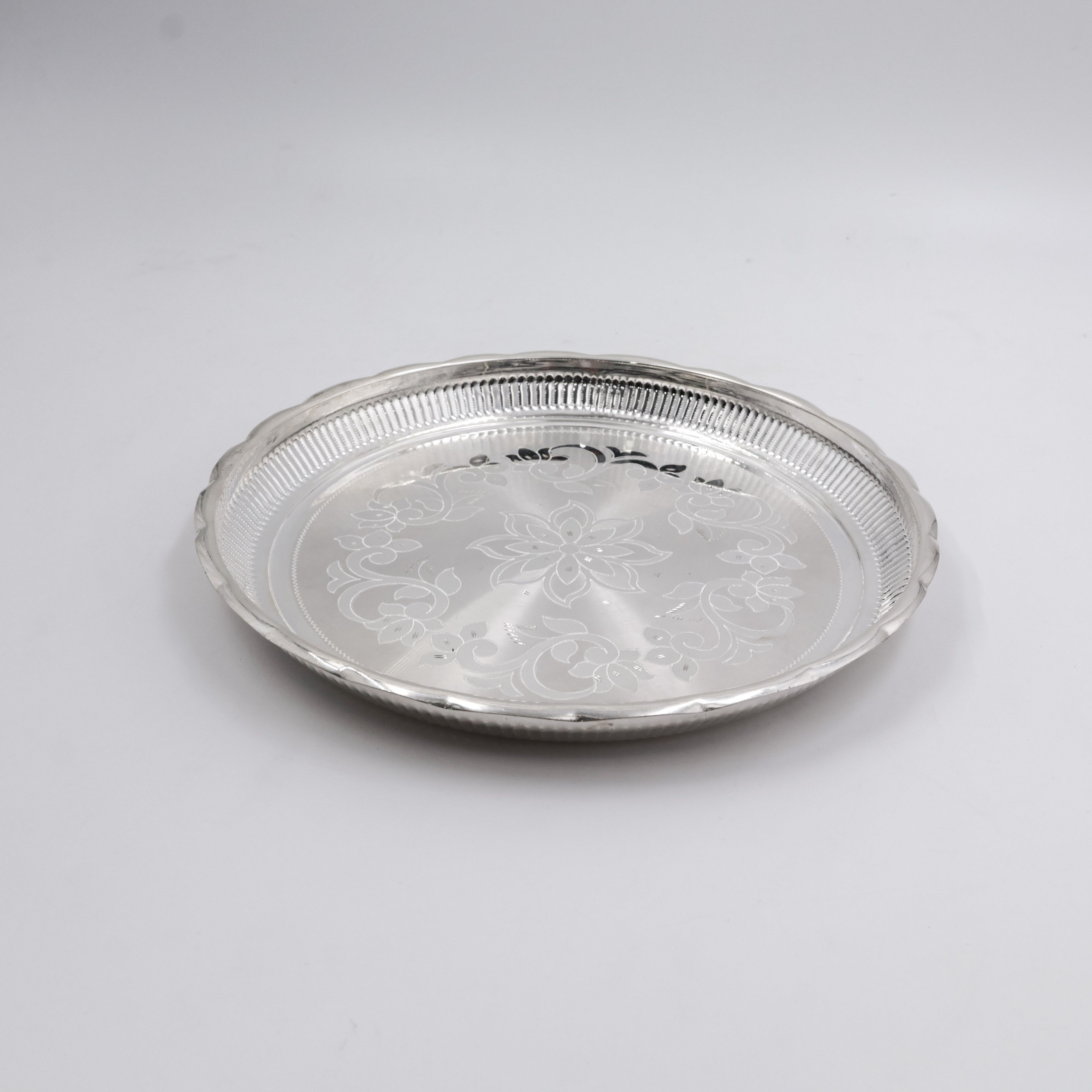 Buy Pure Silver Flower Design Thali in Secunderabad, Hyderabad