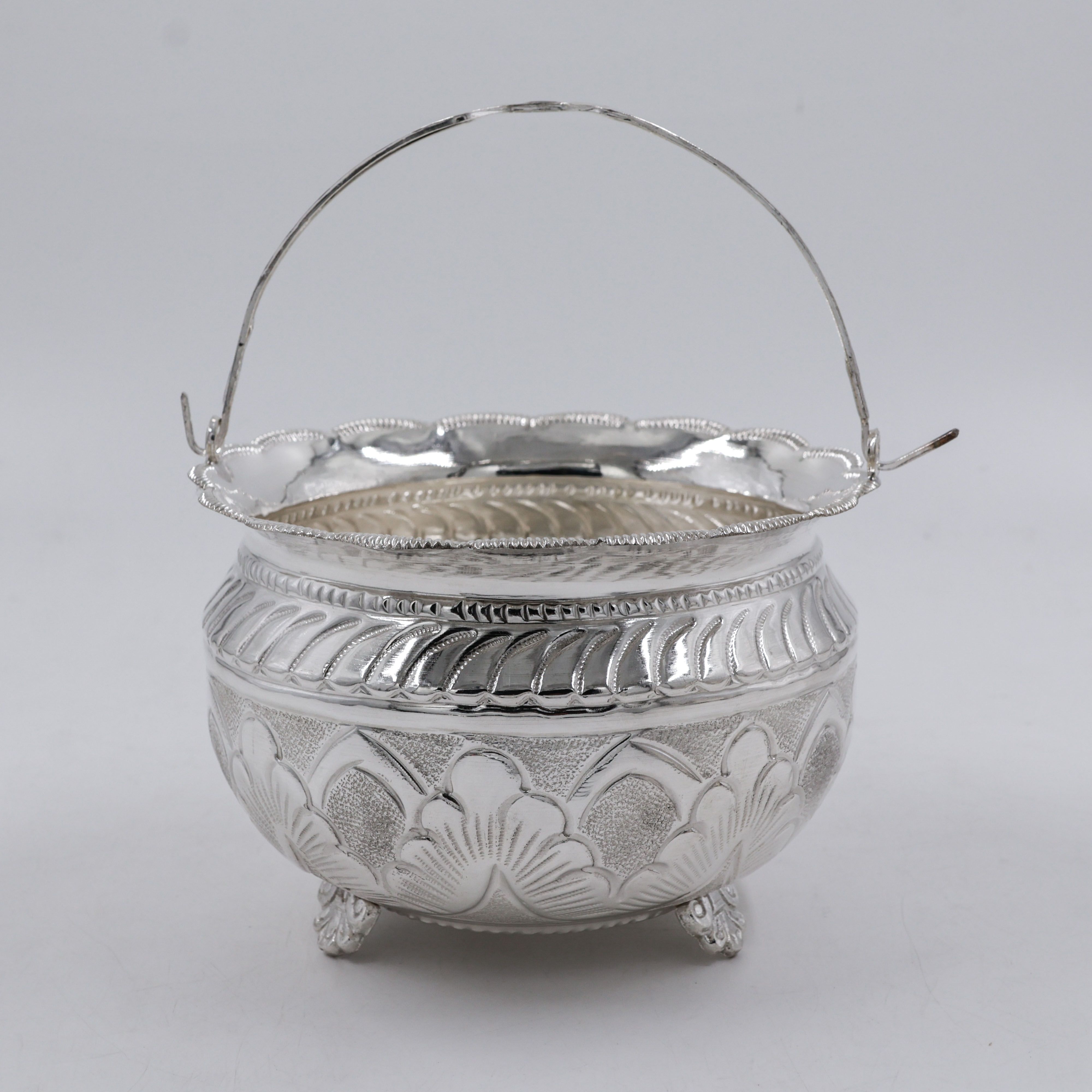 Buy Pure Silver Flower Basket in Secunderabad, Hyderabad