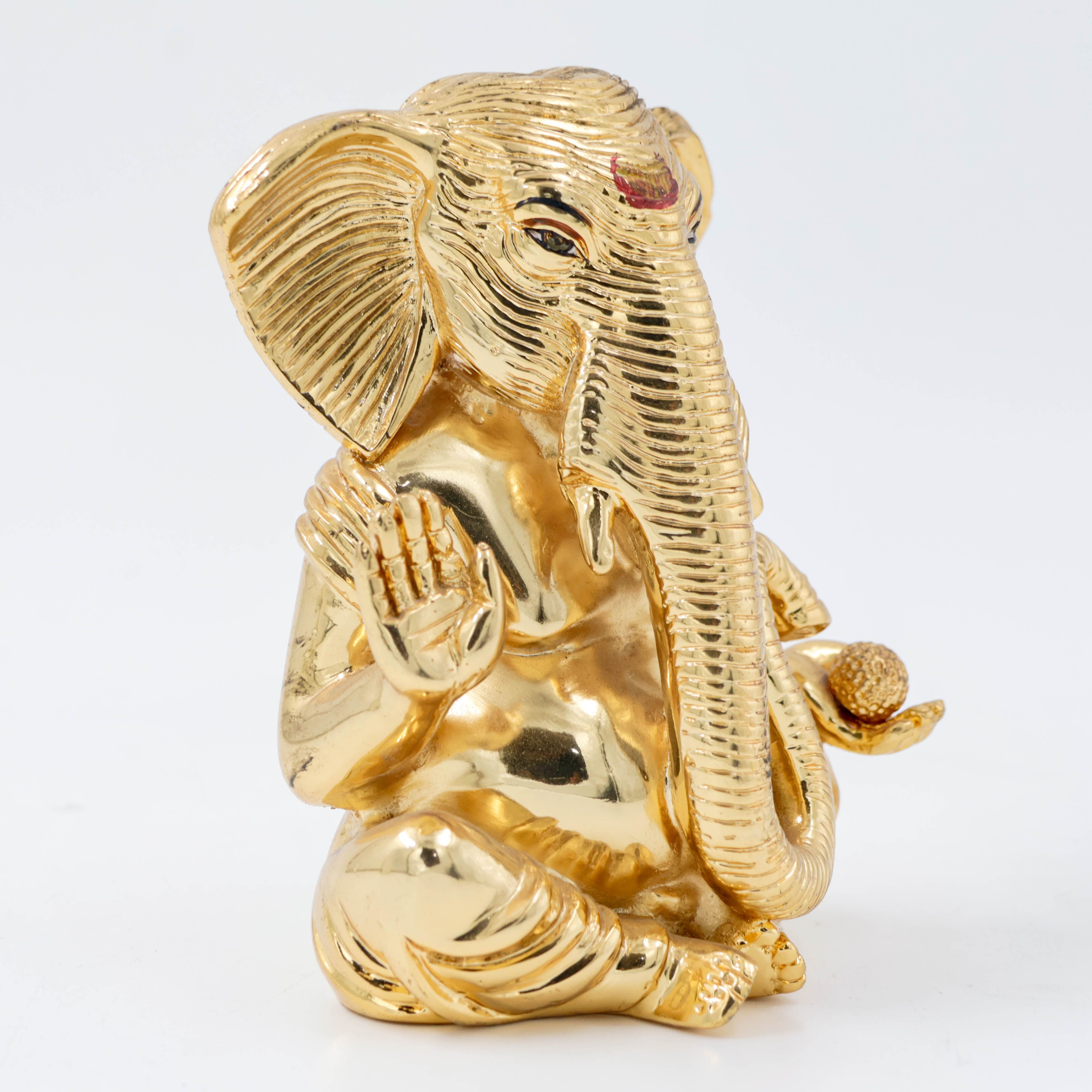 Buy Ghanesh Ji With Gold Polish Silver Coated in Secunderabad, Hyderabad